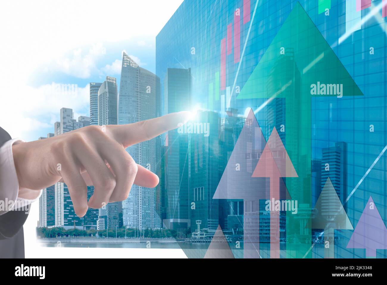 Man hand and Display stock market investment trading , Business ...