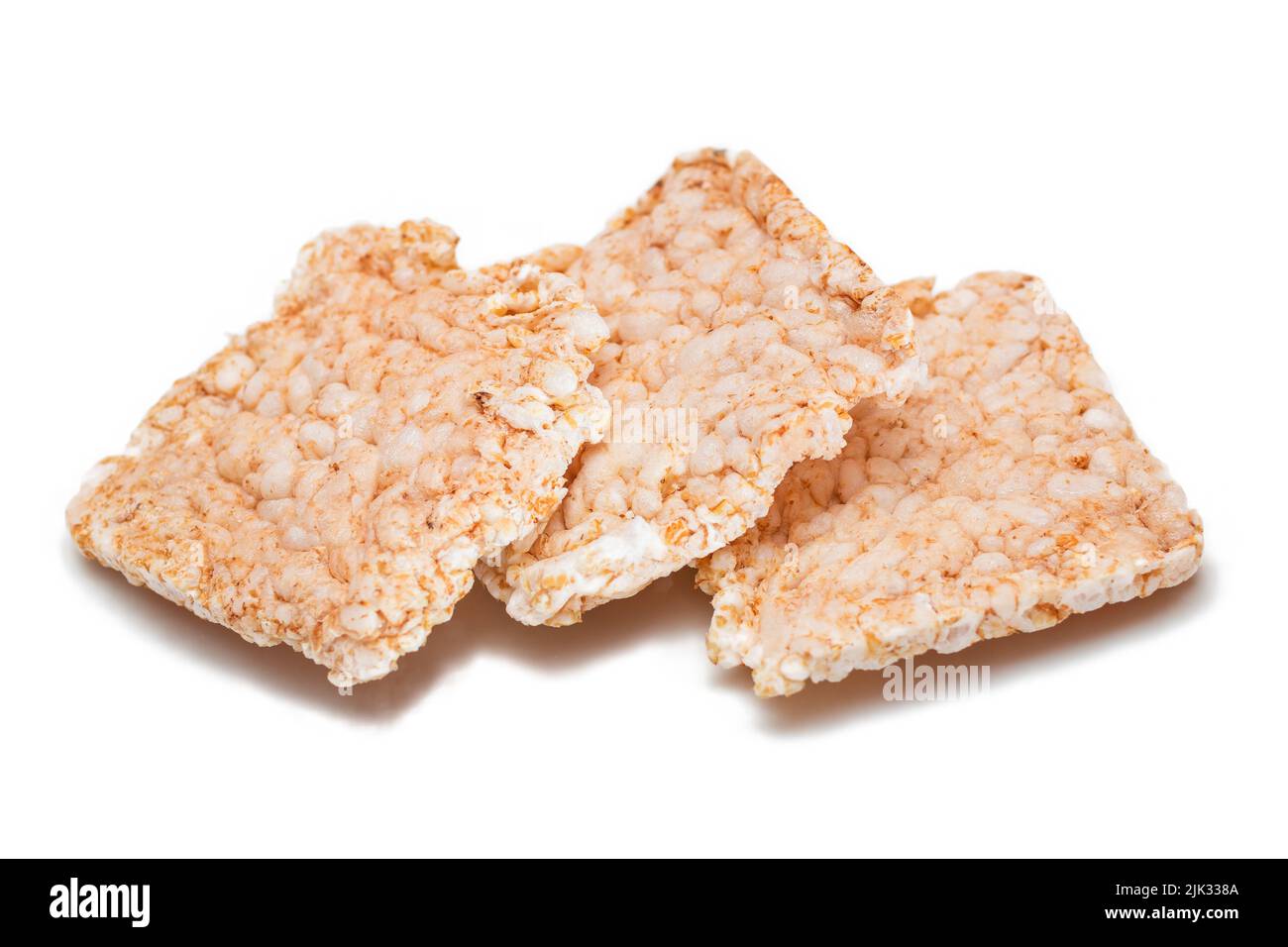 A Heap of Square Rice Cakes - Isolated on White. Dietary Crispbread ...