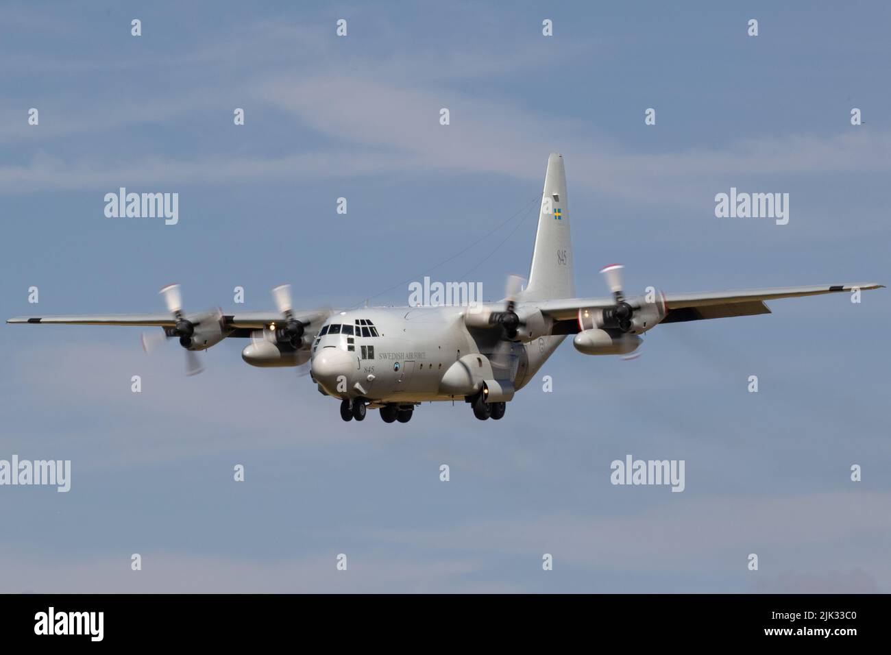 Swedish Air Force Hercules coming in to land Stock Photo - Alamy