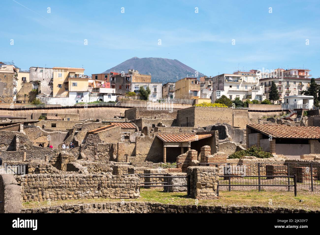 Cityscape of ancient Herculaneum, destroyed of the volcanic eruption of ...