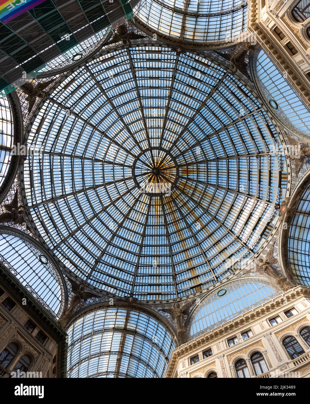 Gallery Umberto I in Naples, built in the Art Nouveau design, Southern ...