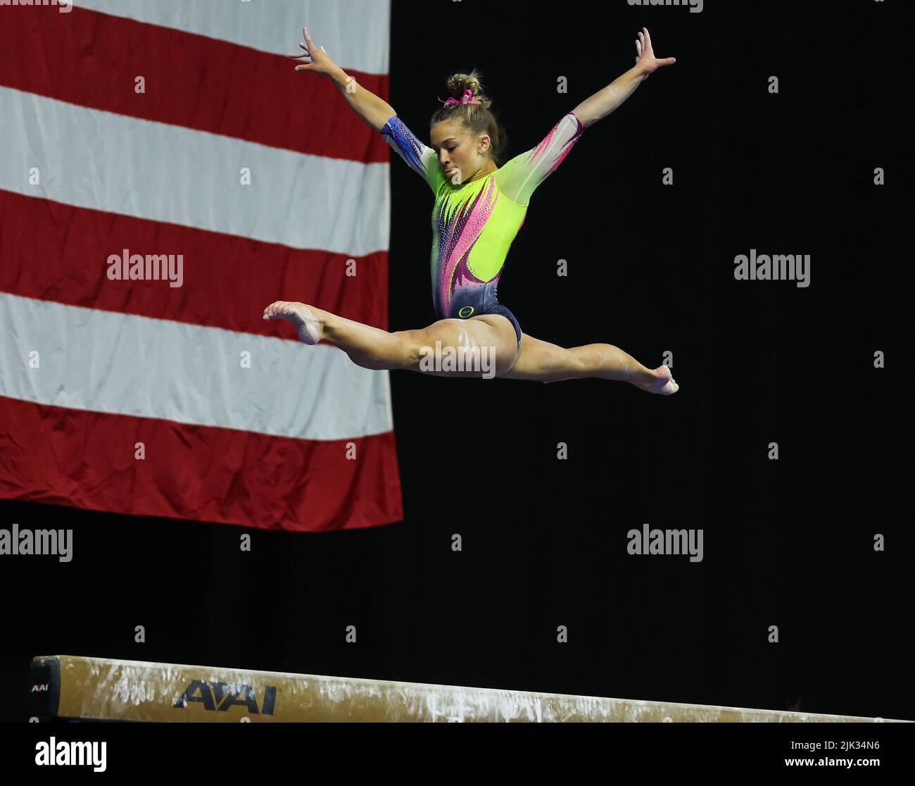 Utah, USA. 29th July, 2022. July 29, 2022: Finley Weldon of WOGA leaps ...