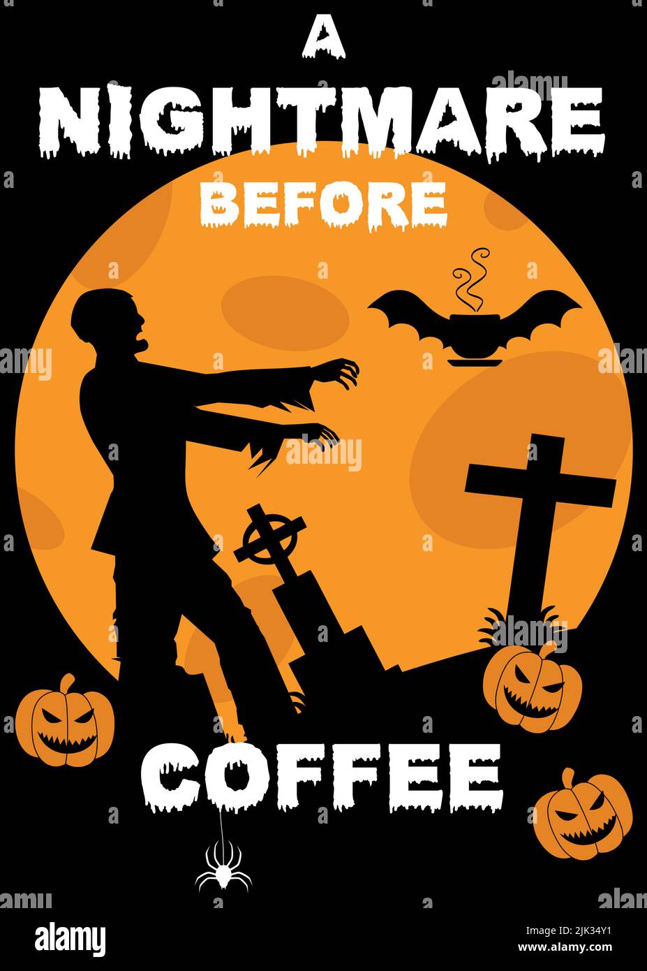 Coffee Zombie - A Nightmare Before Coffee - Funny Halloween Coffee ...