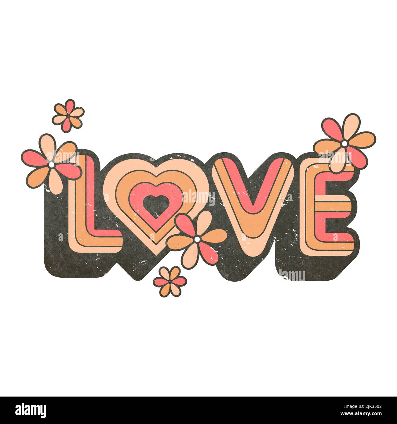 Love power retro heart Cut Out Stock Images & Pictures - Alamy