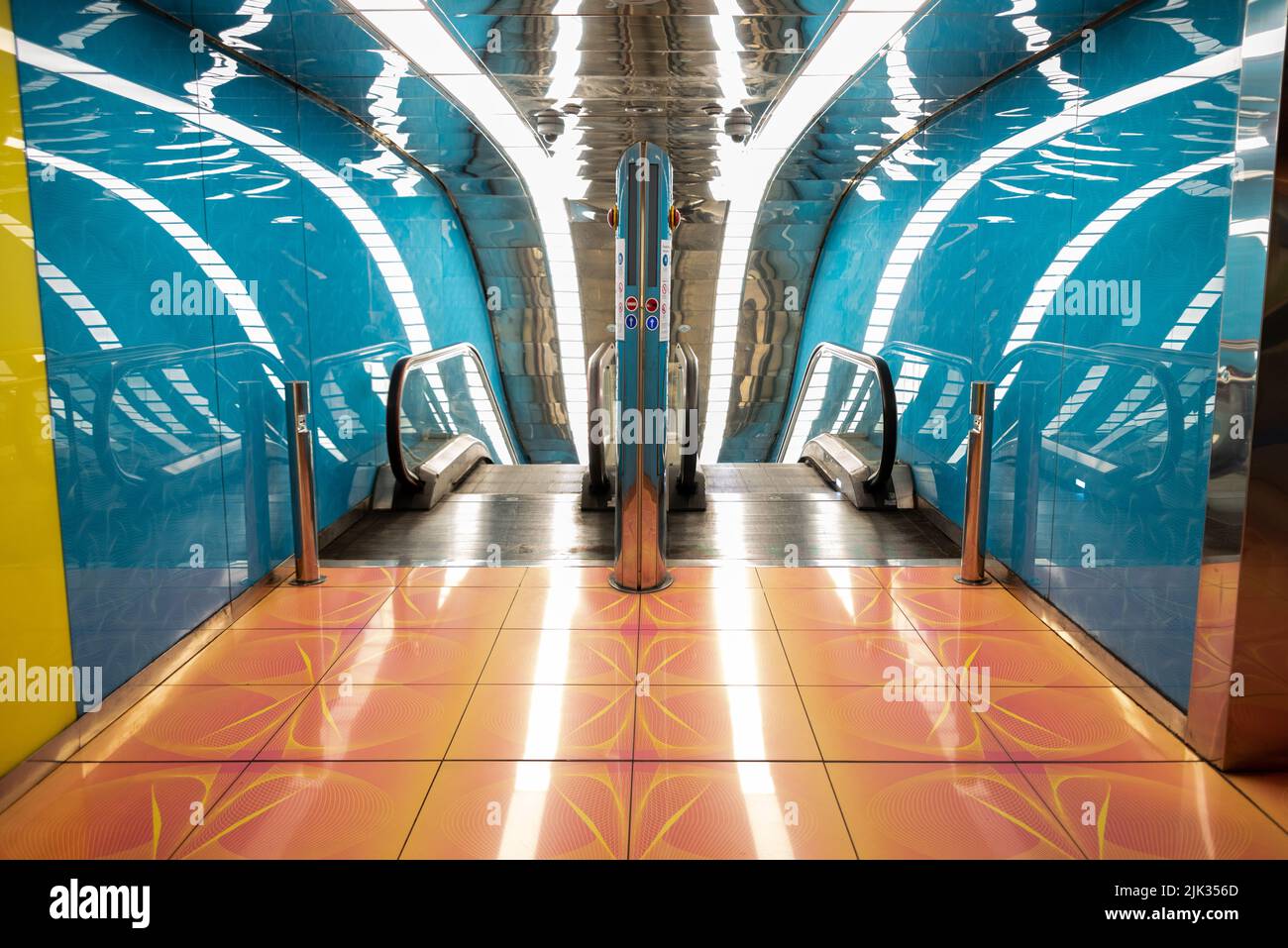 NAPLES, ITALY - MAY 06, 2022 - Modern design of a metro station in ...