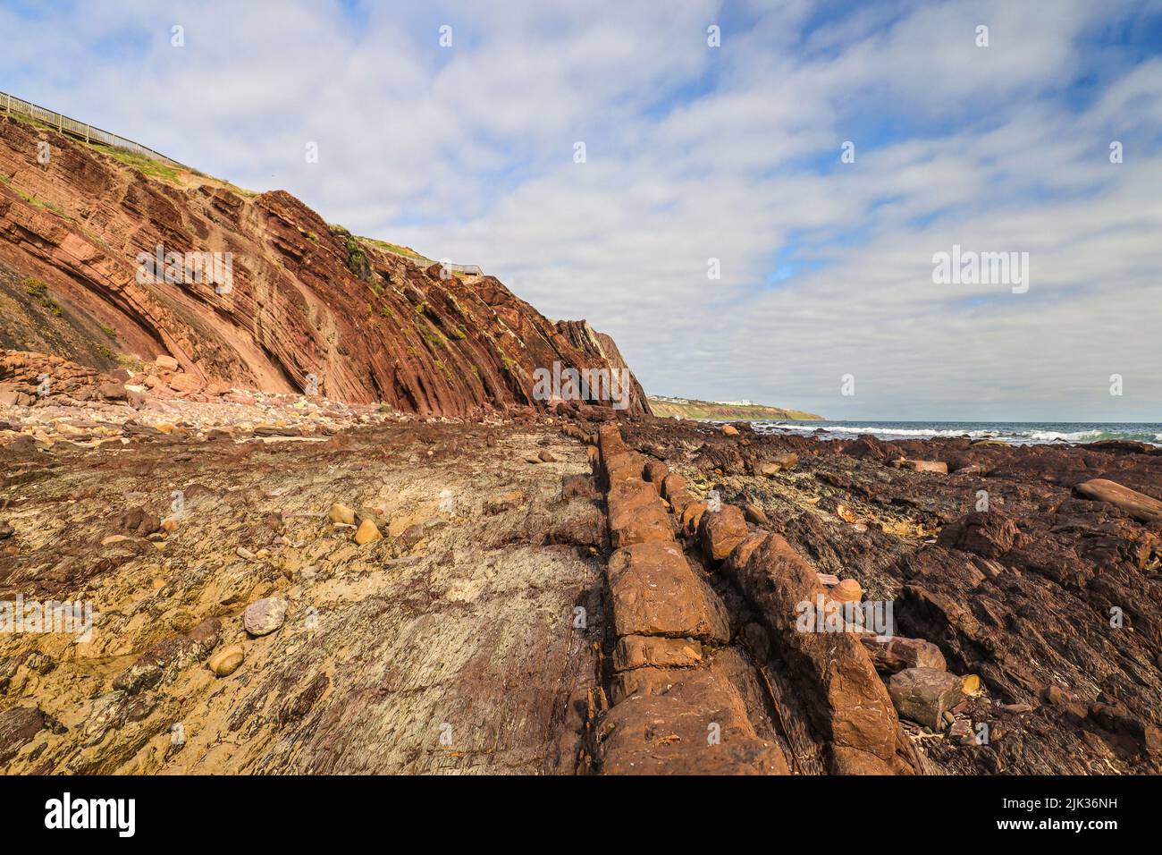 Rocky beach and amazing glacial rock formation at Hallet Cove in South ...