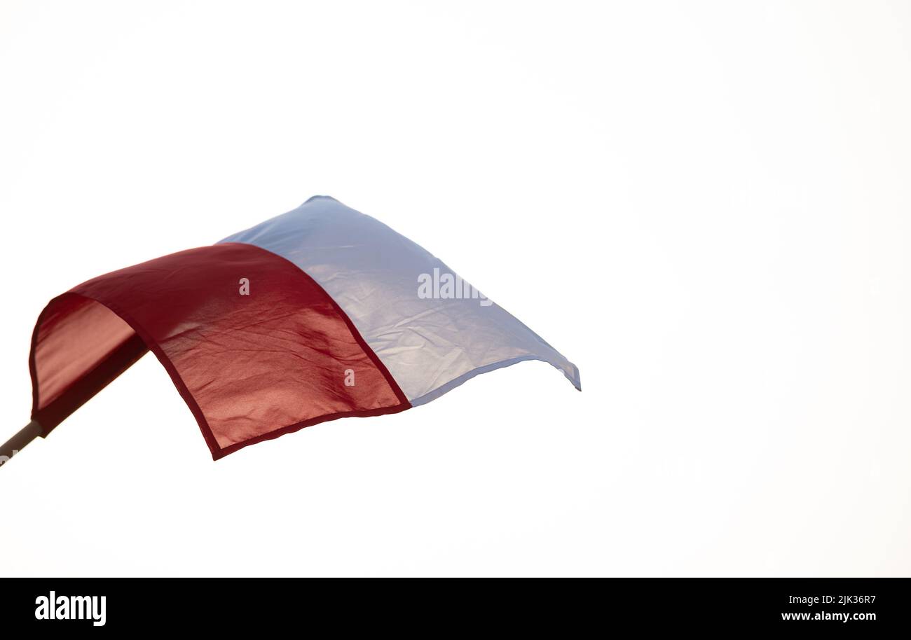 Polish flag isolated on a light background. Polish national colors in ...
