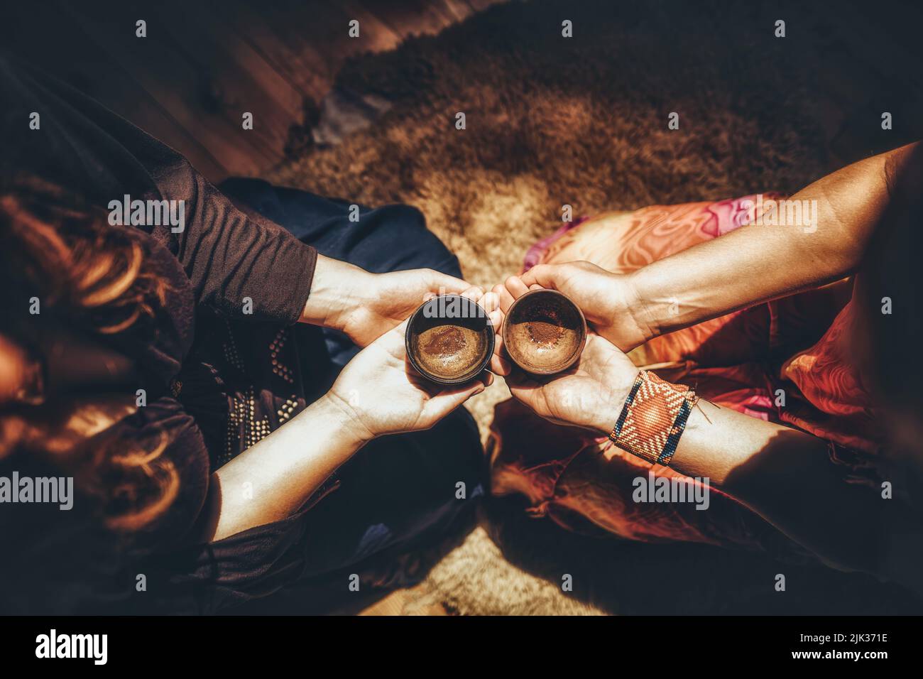 Cacao ceremony, heart opening medicine. Ceremony space Stock Photo - Alamy