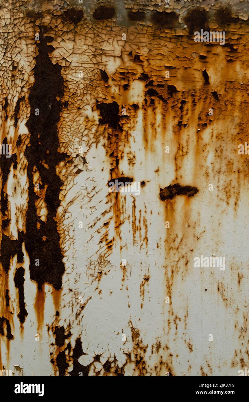 Rusty painted metal background with rust stains. Abstract background ...