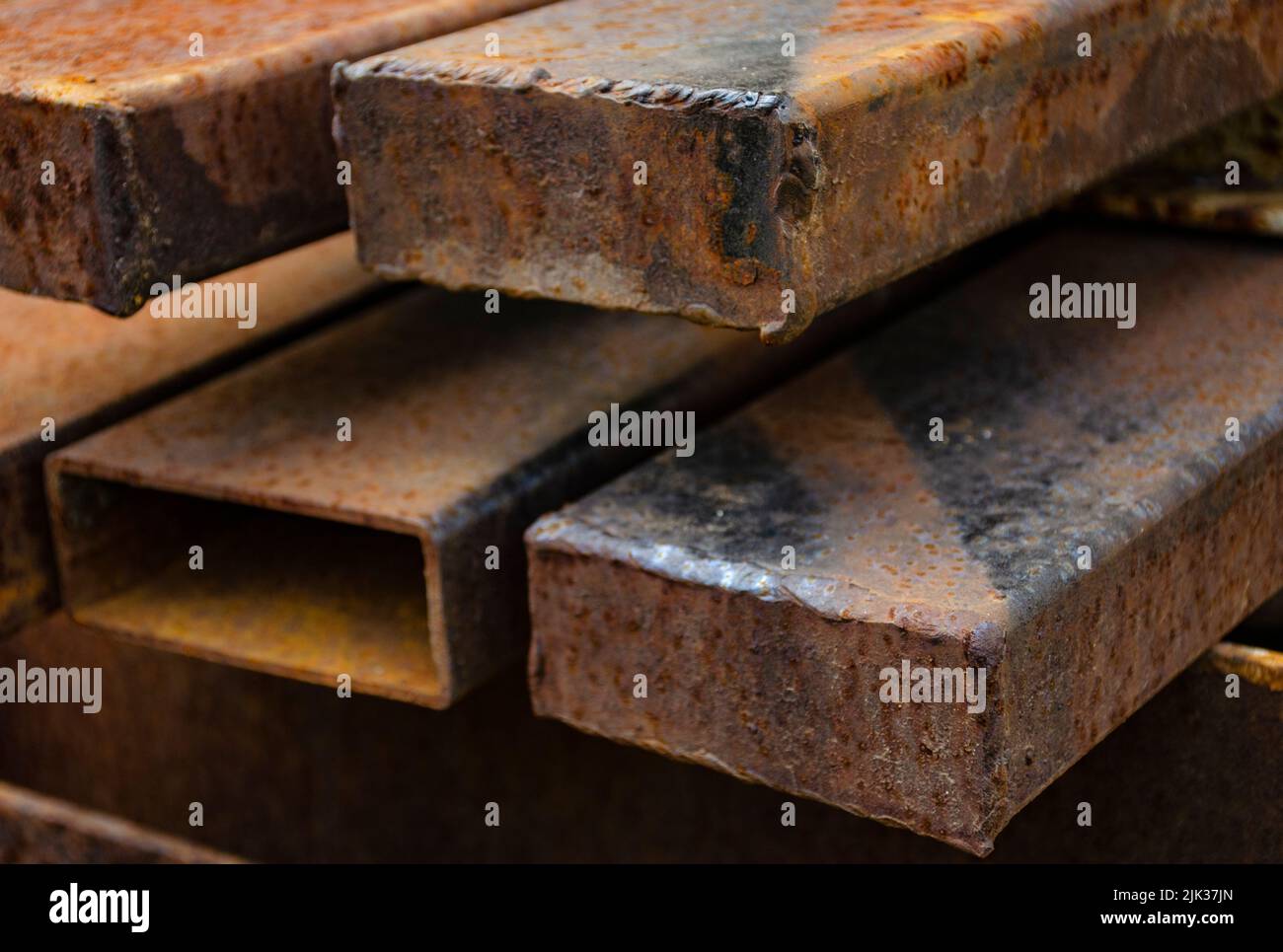Metal rectangular profile in a stack, metal pipes of rectangular cross ...