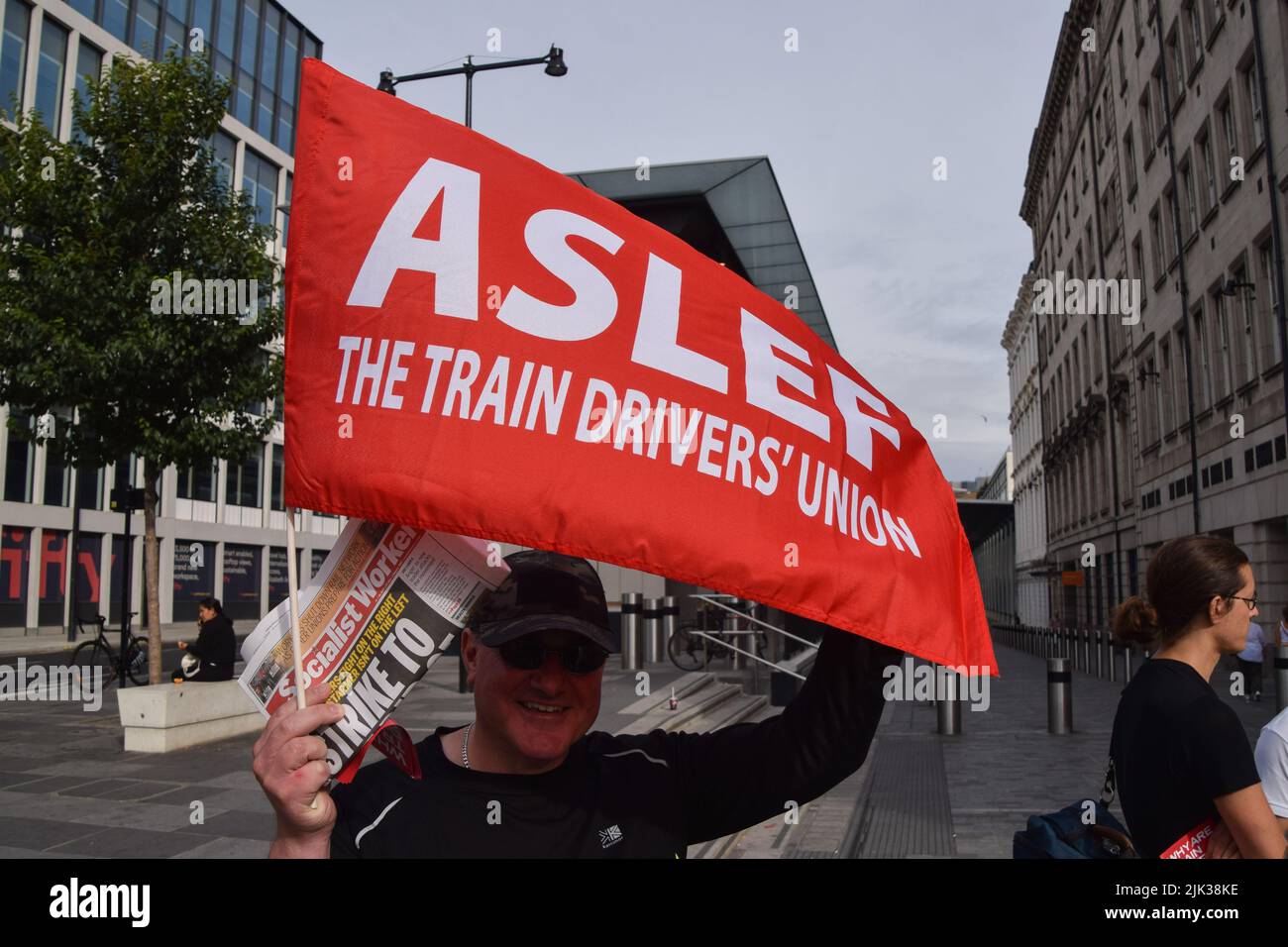 London, UK. 30th July 2022. Picket at Paddington Station. Train drivers ...