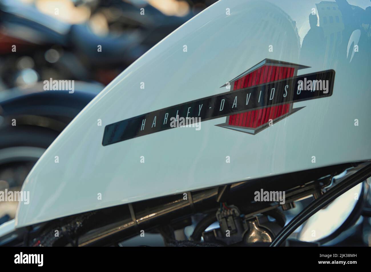 harley davidson white Stock Photo - Alamy