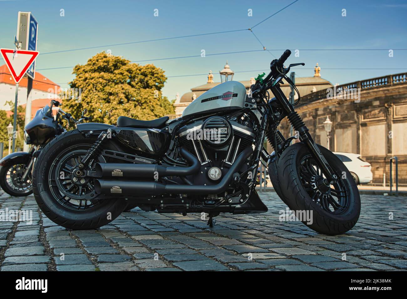 harley davidson white Stock Photo - Alamy