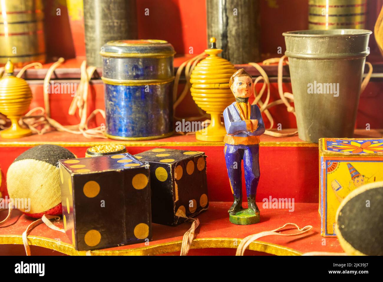 Nostalgic vintage toys, end of 1800s. Concept of childhood, antique ...