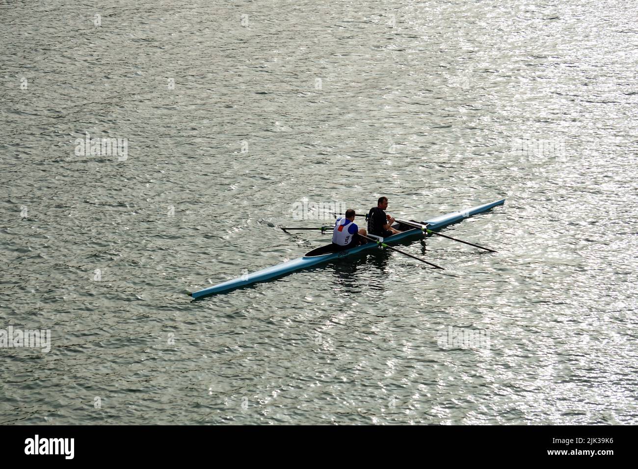 canoe in the Nervion river in Bilbao, basque country, spain, travel ...
