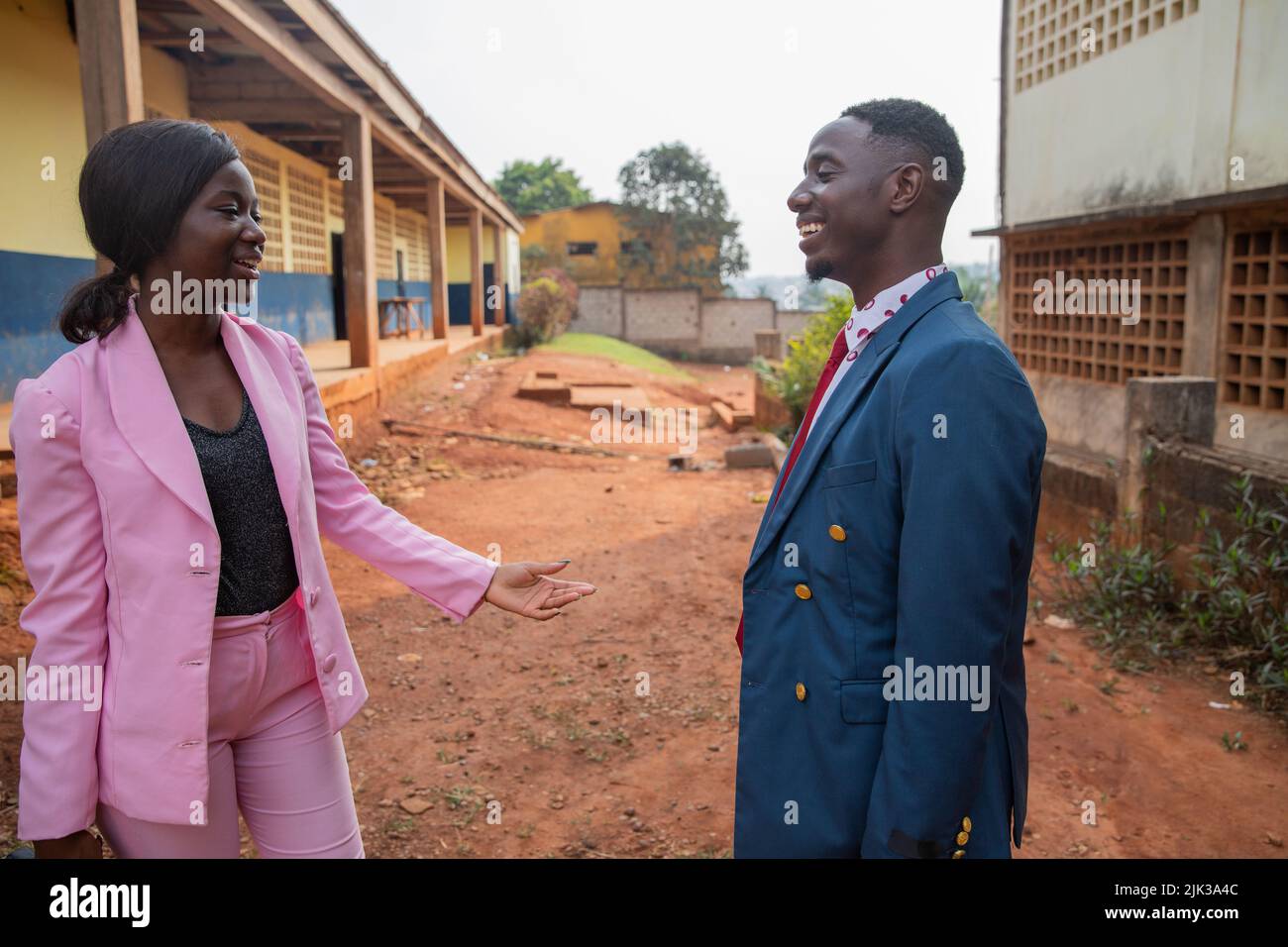 A girl and a boy, friends are having a heated discussion in a ...
