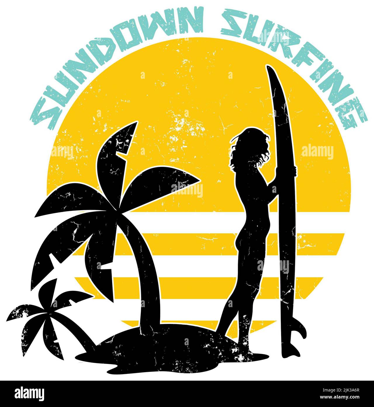 Retro surfing illustration hi-res stock photography and images - Alamy