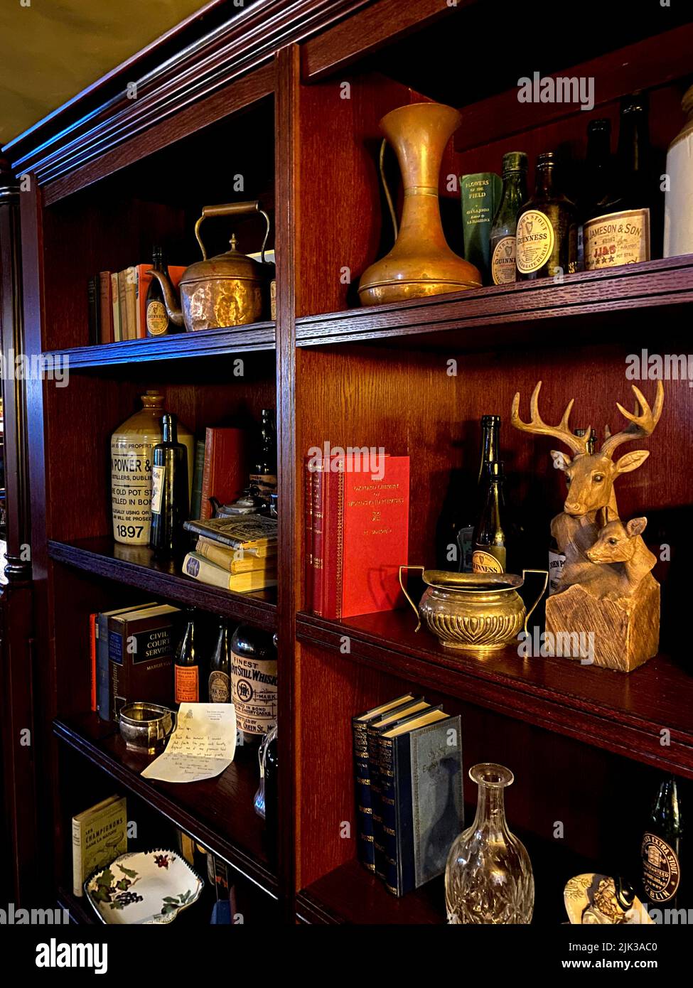 hunting pub decorated in the old English style. antique furniture made ...