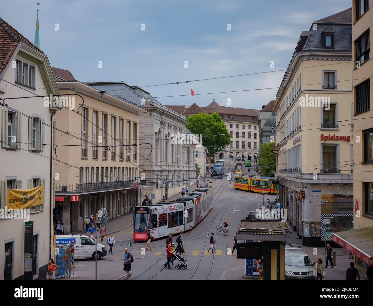 Basel, Switzerland - July 4 2022: public transport in the city. tram in ...
