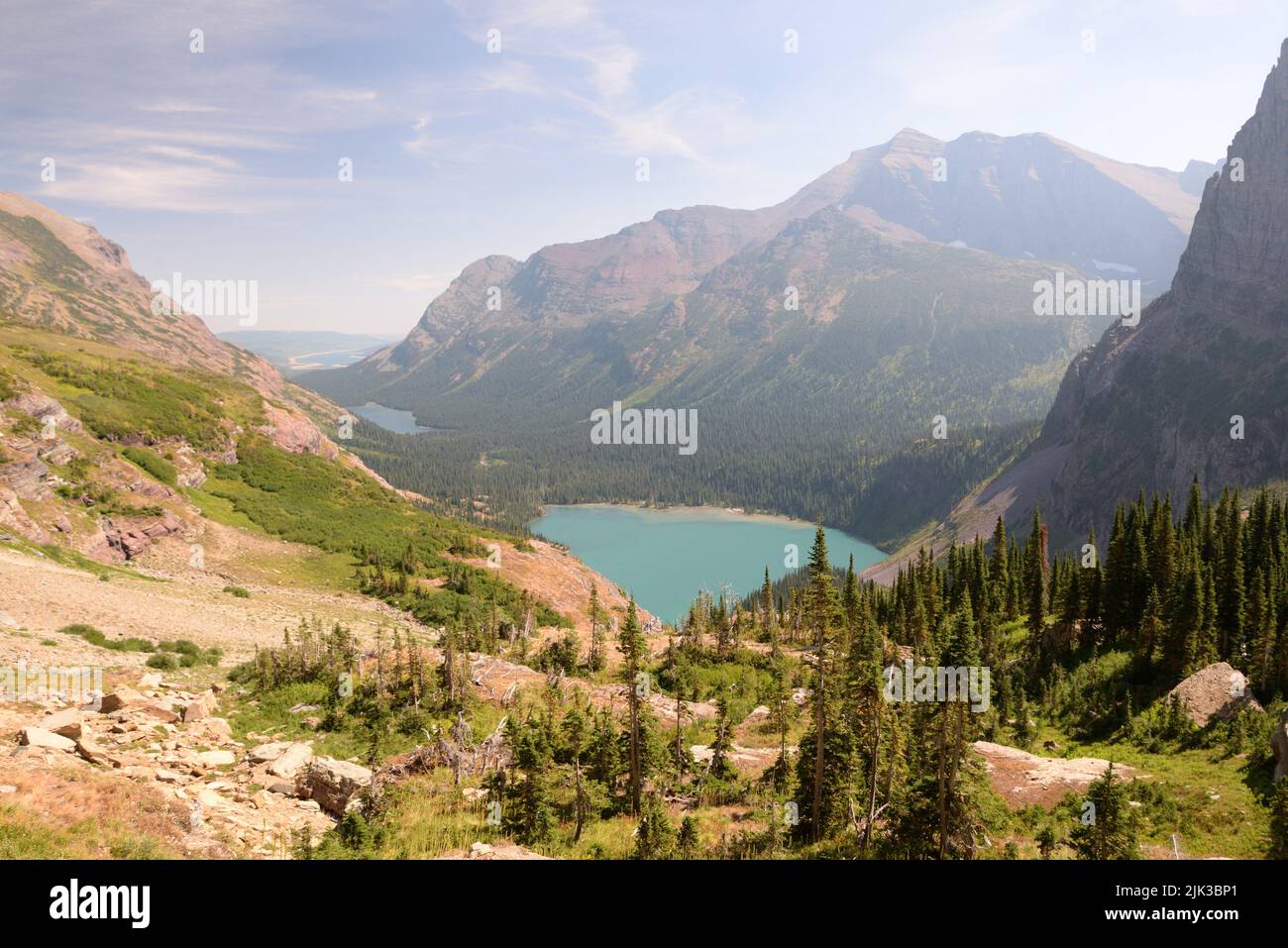 Many Glacier trail in Glacier National Park USA Stock Photo - Alamy