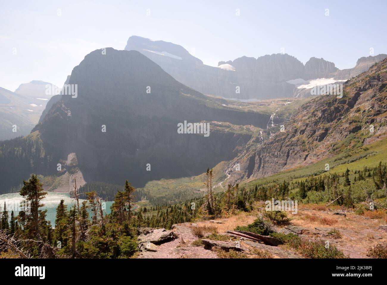 Many Glacier trail in Glacier National Park USA Stock Photo - Alamy