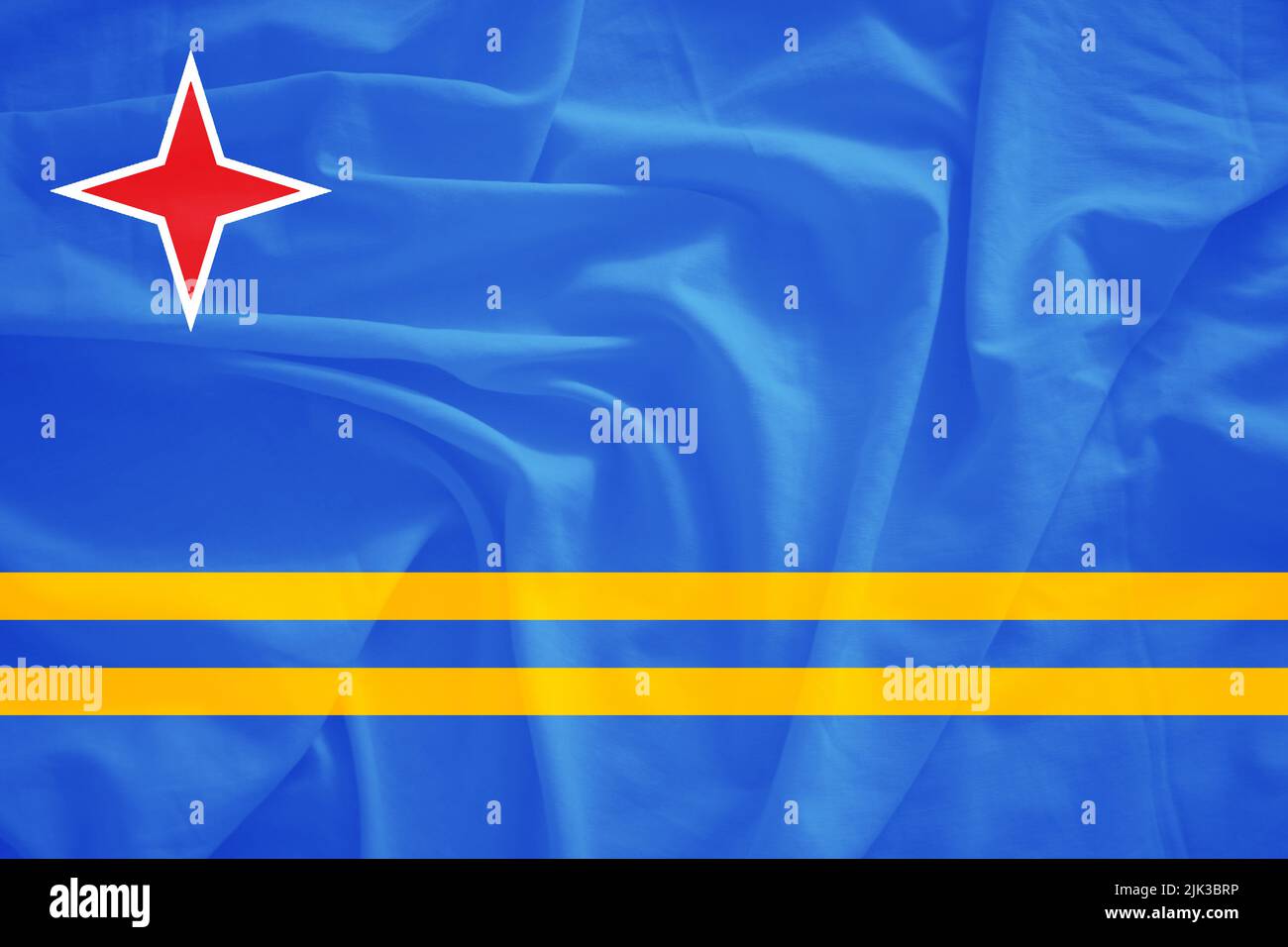 Aruba flag with 3d effect Stock Photo - Alamy