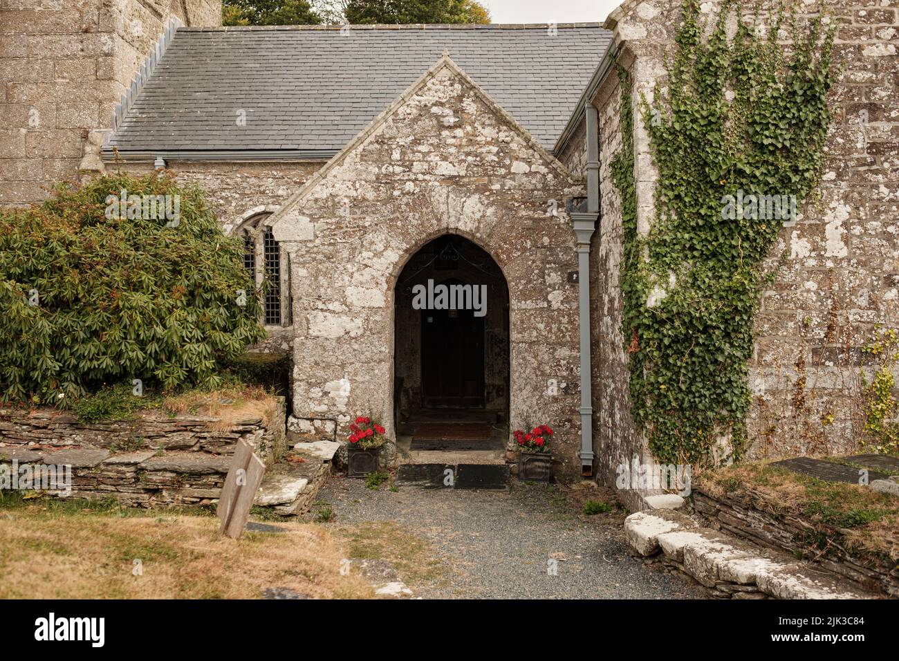 Exterior of St Mawgan-in-Meneage Church, The Lizard, Cornwall Stock ...