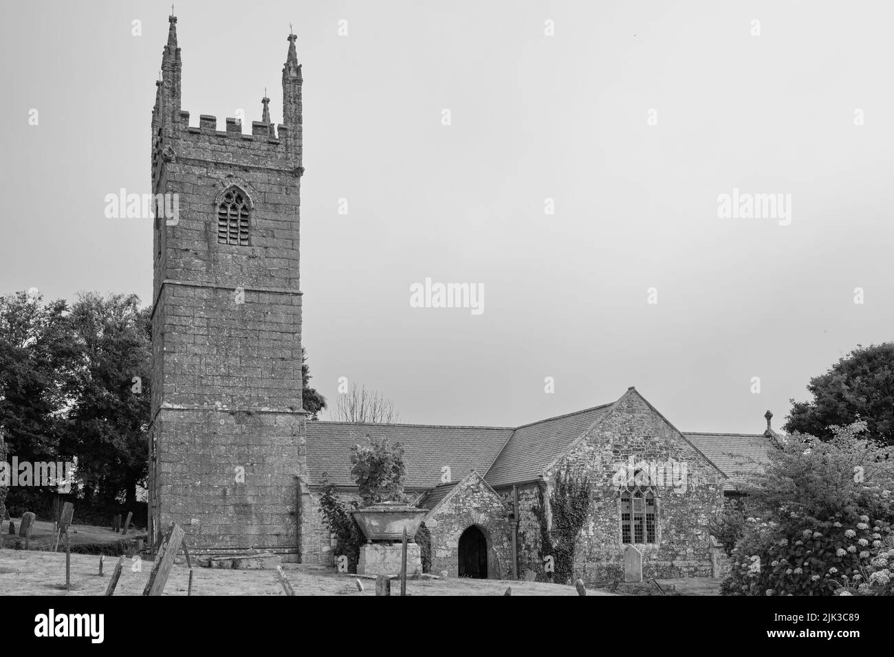 Exterior of St Mawgan-in-Meneage Church, The Lizard, Cornwall Stock ...