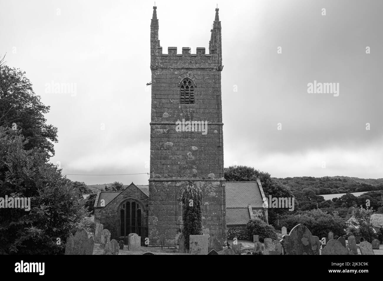 Exterior of St Mawgan-in-Meneage Church, The Lizard, Cornwall Stock ...