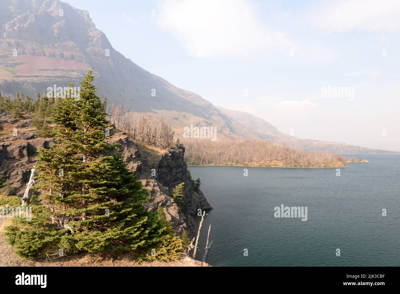 Saint Mary Lake trail in Glacier National Park USA Stock Photo - Alamy
