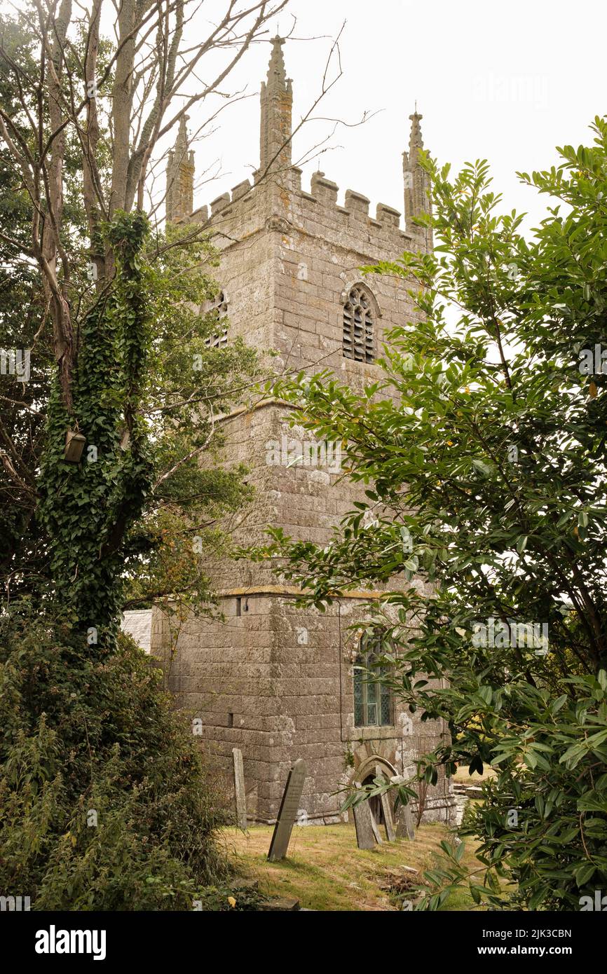 Exterior of St Mawgan-in-Meneage Church, The Lizard, Cornwall Stock ...