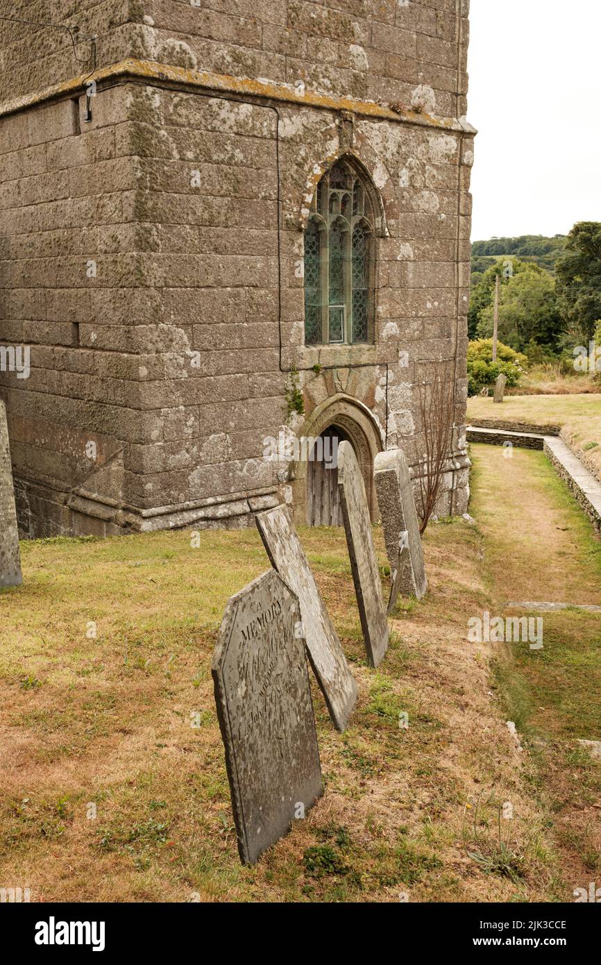 Exterior of St Mawgan-in-Meneage Church, The Lizard, Cornwall Stock ...