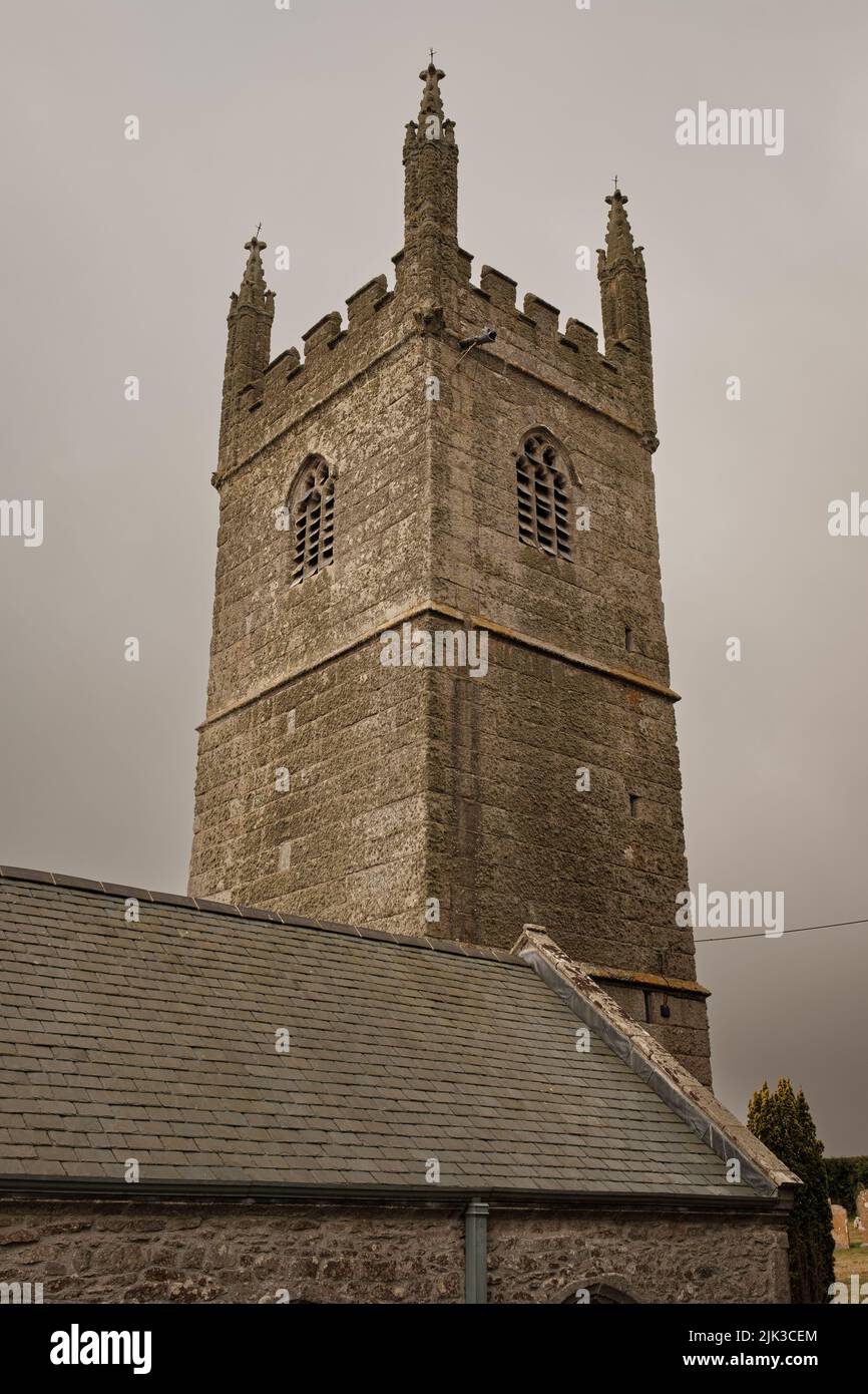 Exterior of St Mawgan-in-Meneage Church, The Lizard, Cornwall Stock ...