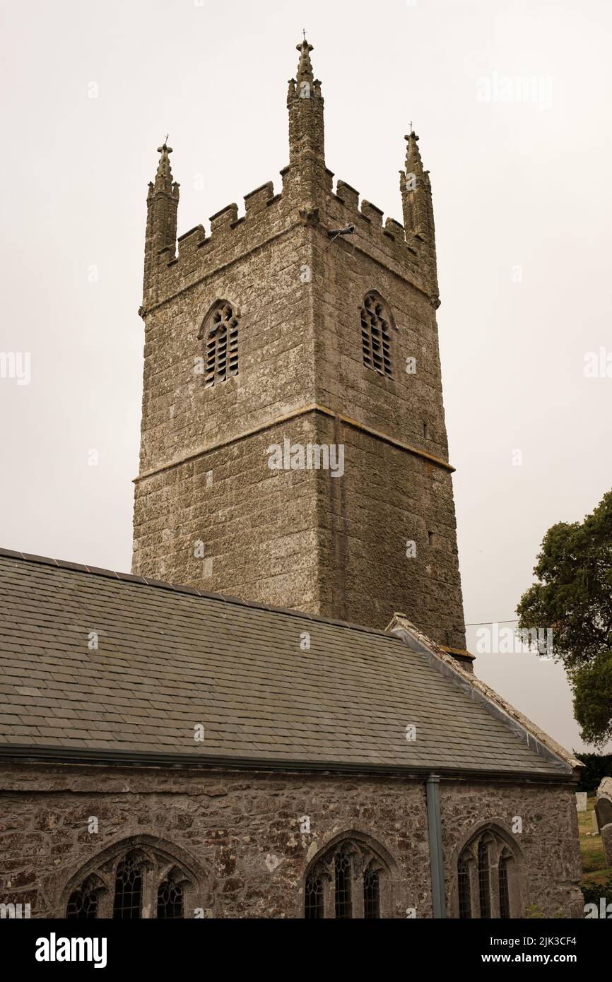 Exterior of St Mawgan-in-Meneage Church, The Lizard, Cornwall Stock ...