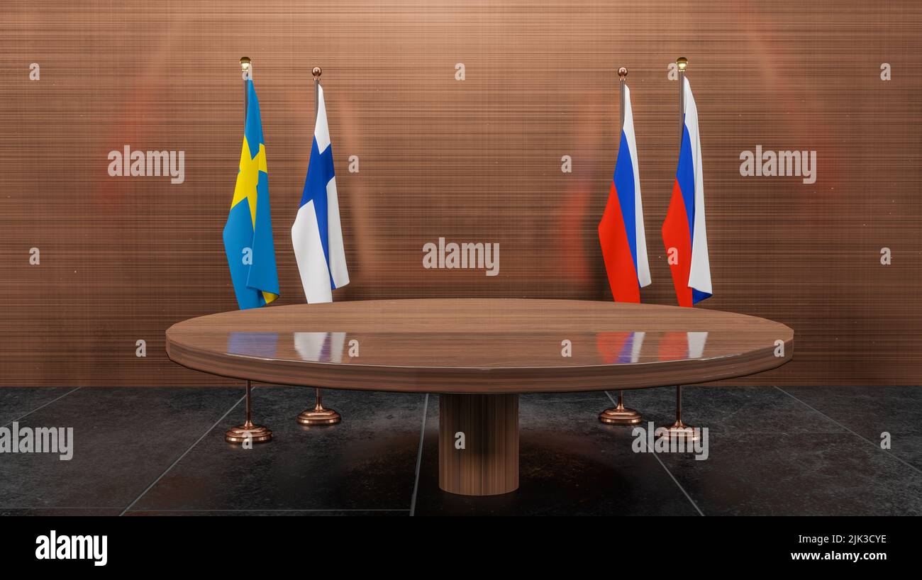 Sweden and Finland to join NATO, Flag Finland, flag Sweden, flag Russia ...