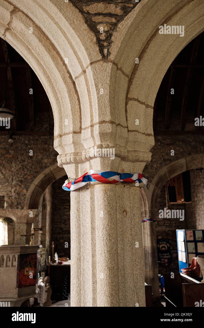 Interior of St Mawgan-in-Meneage Church, Cornwall Stock Photo - Alamy