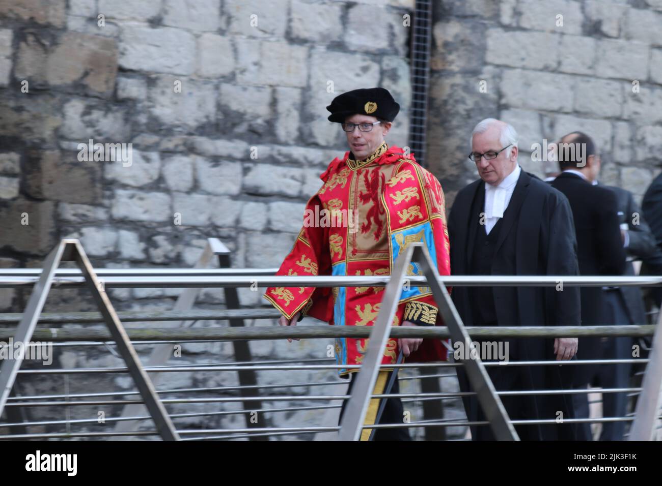 Netflix The Crown, Actors arriving at Caernarfon castle in North Wales ...