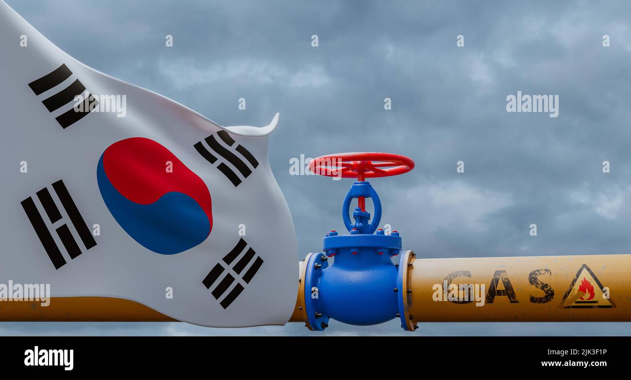 Valve on the main gas pipeline south korea hi-res stock photography and ...