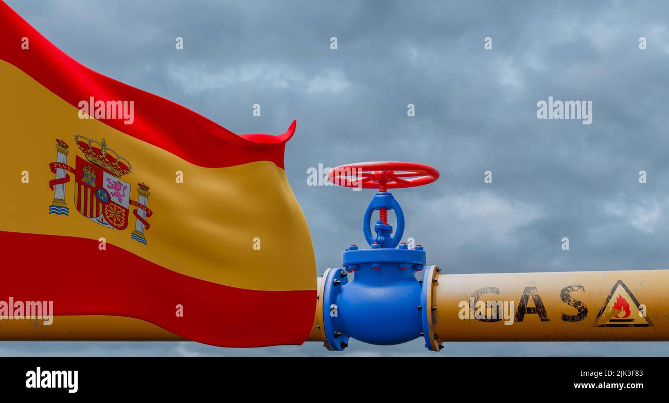 Valve on the main gas pipeline spain hi-res stock photography and ...