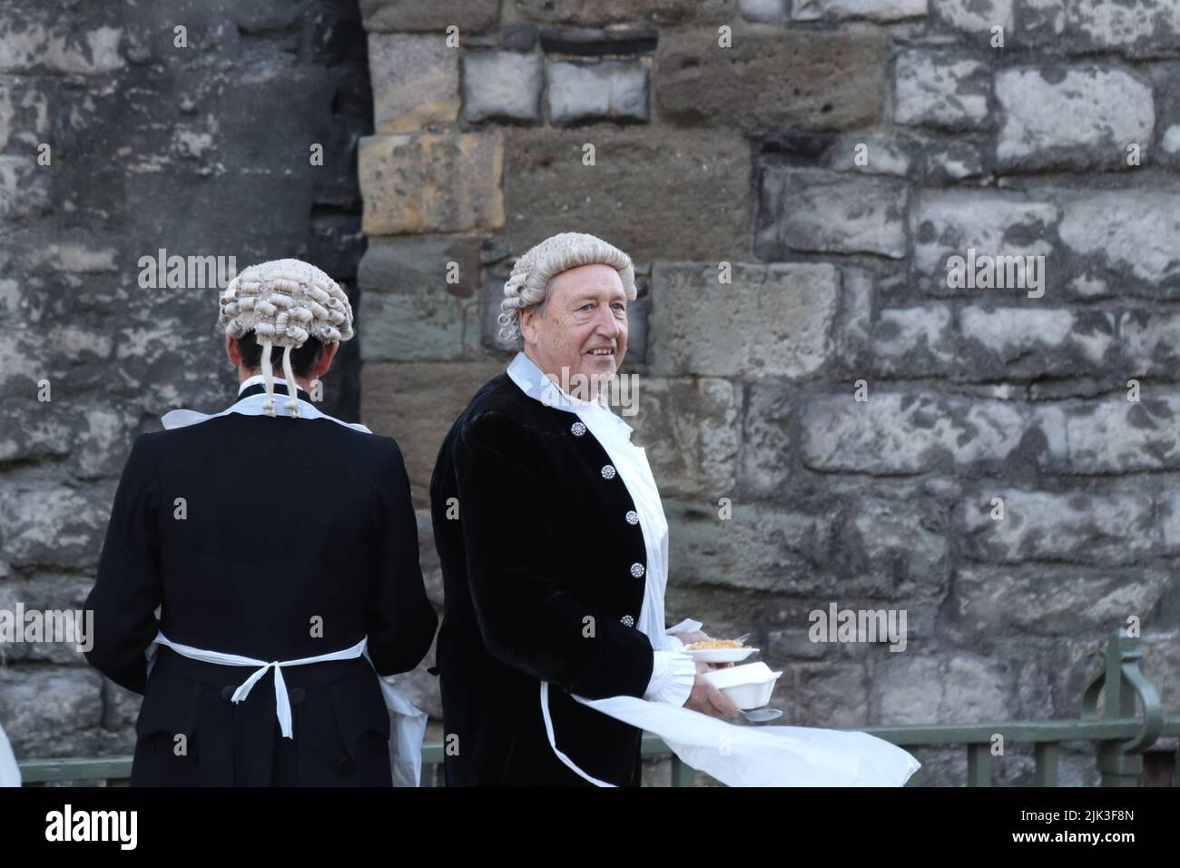 Netflix The Crown, Actors arriving at Caernarfon castle in North Wales ...