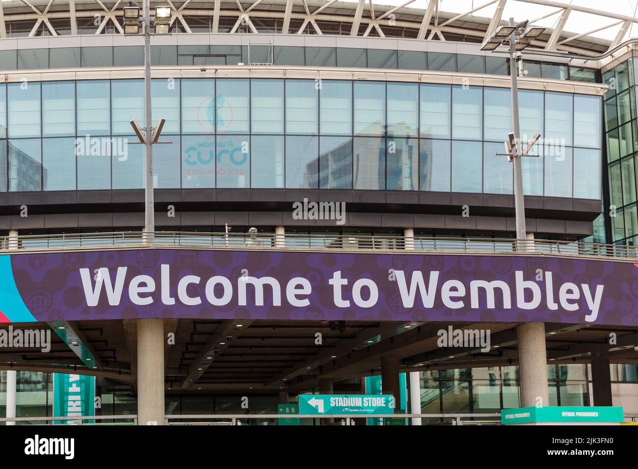 Wembley Stadium, London,UK. 30th July 2022.Welcome to Wembley sign ...