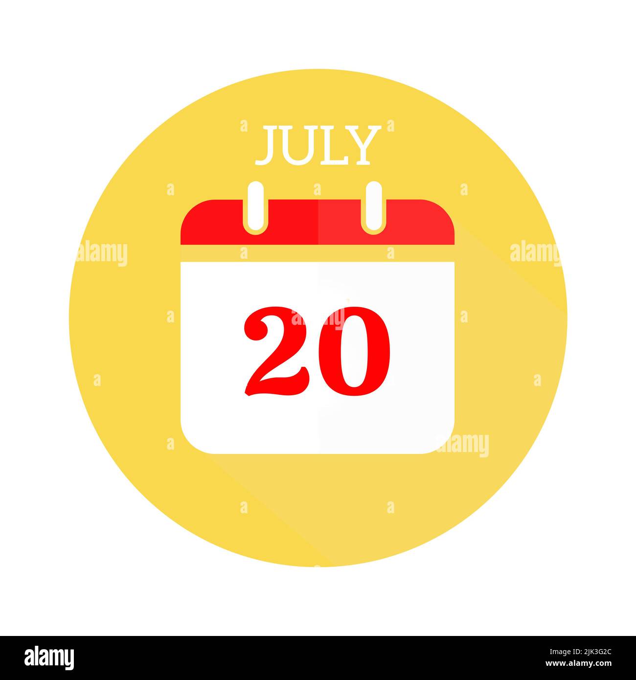 20 july calendar icon hi-res stock photography and images - Alamy