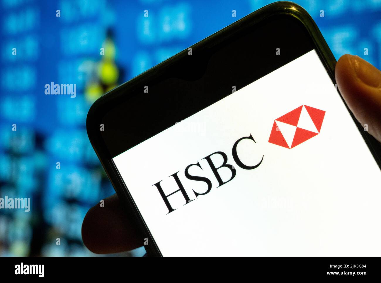 In this photo illustration, the British multinational banking and ...