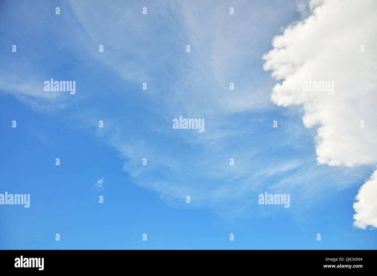 Aerial view landscape cloudscape of blue sky and beautiful clouds in day time at nonthaburi ...