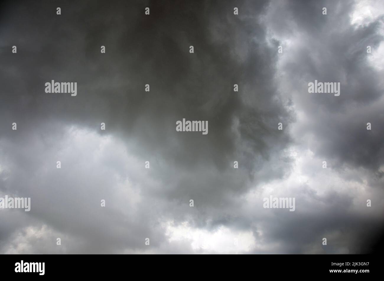 View landscape dark cloudscape of sky and beautiful storm raining ...