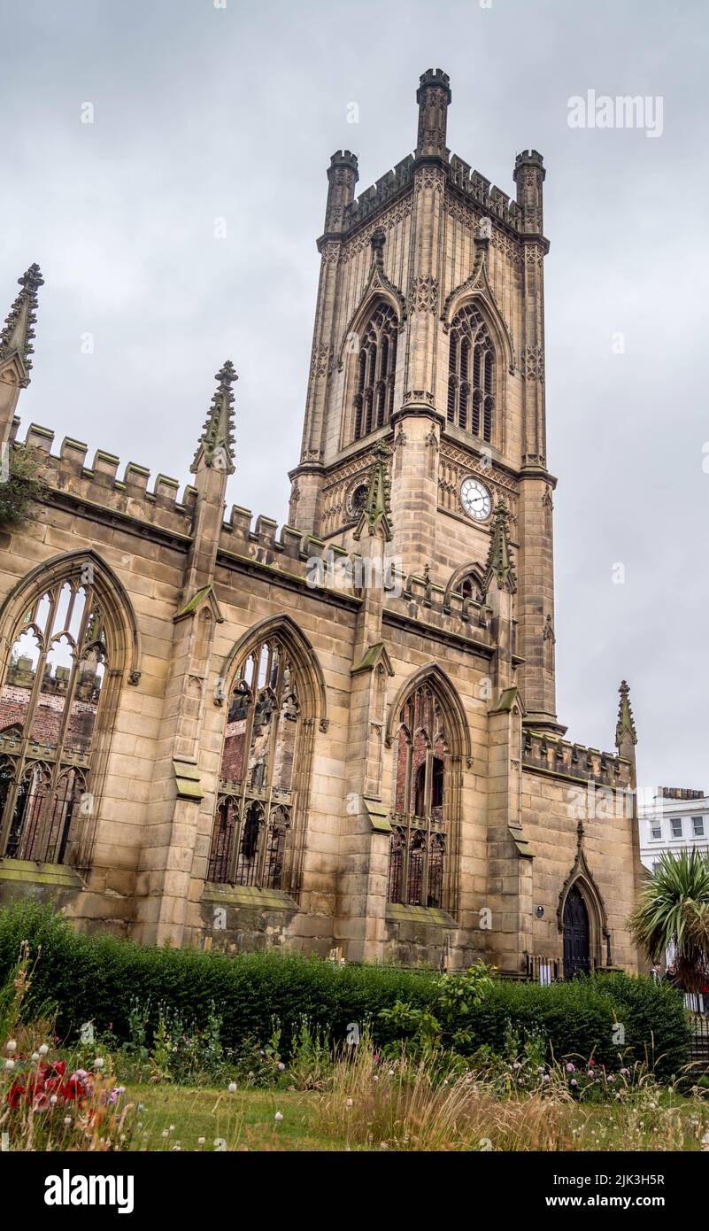 St Luke's bombed out church and WWII memorial Stock Photo - Alamy