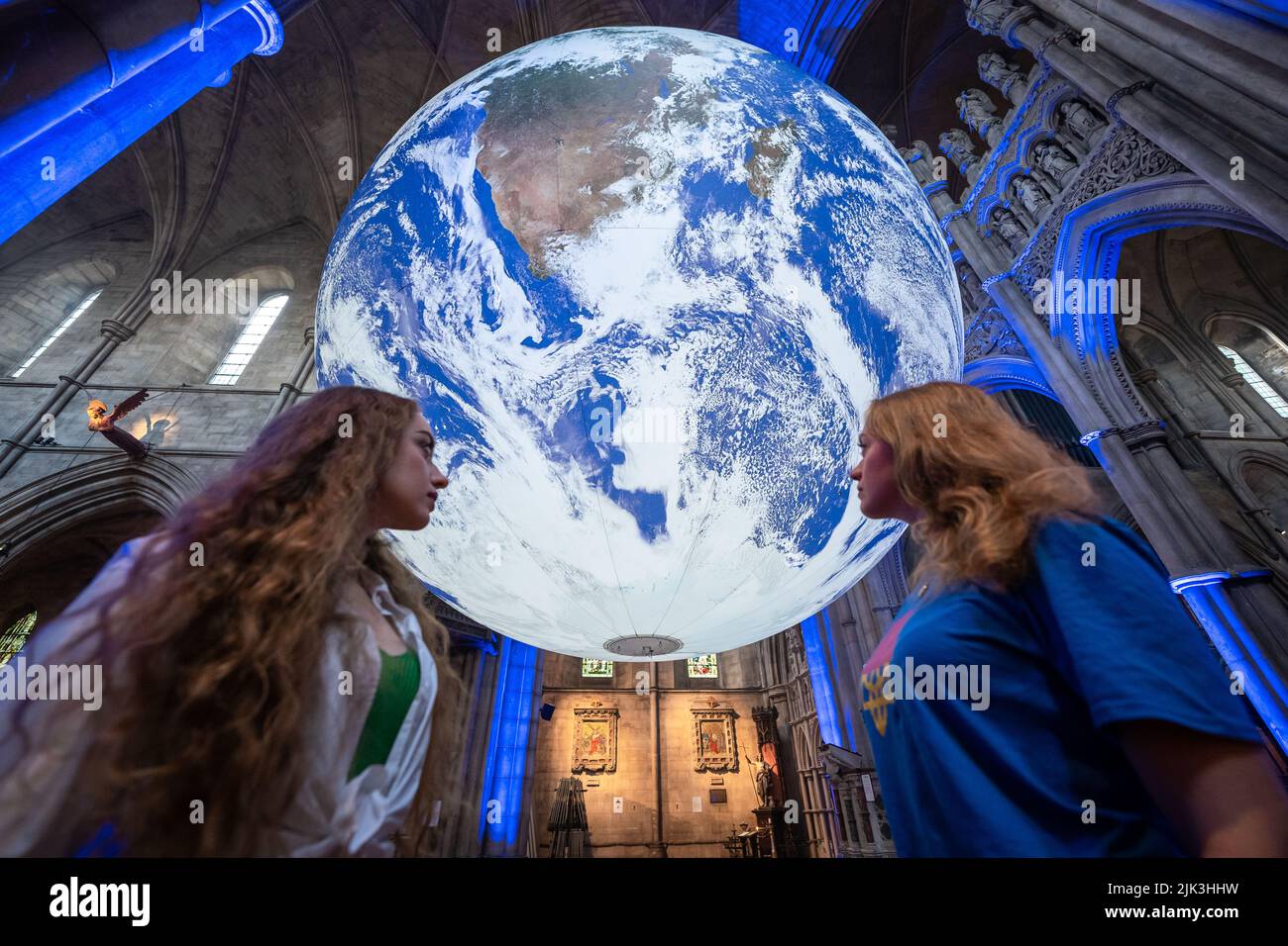 London, UK. 30th July, 2022. Gaia earth installation by Luke Jerram in ...