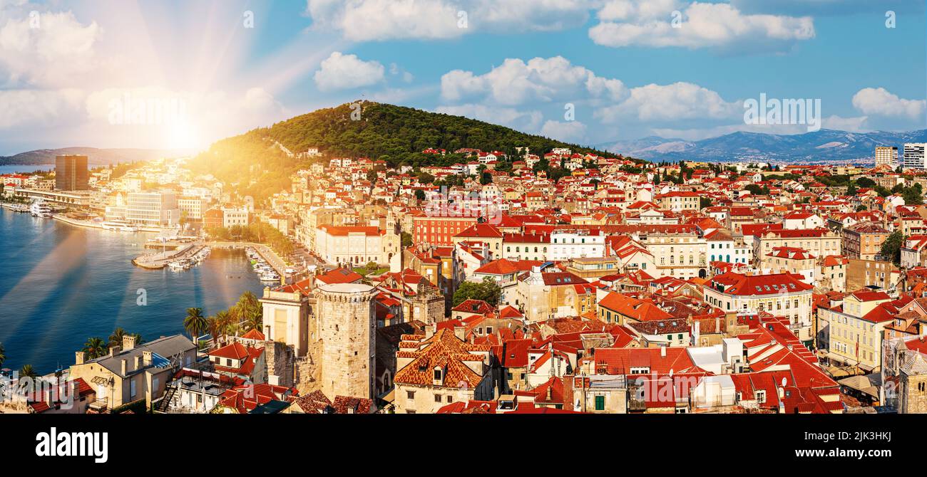 Panoramic view to Split, Croatia Stock Photo - Alamy