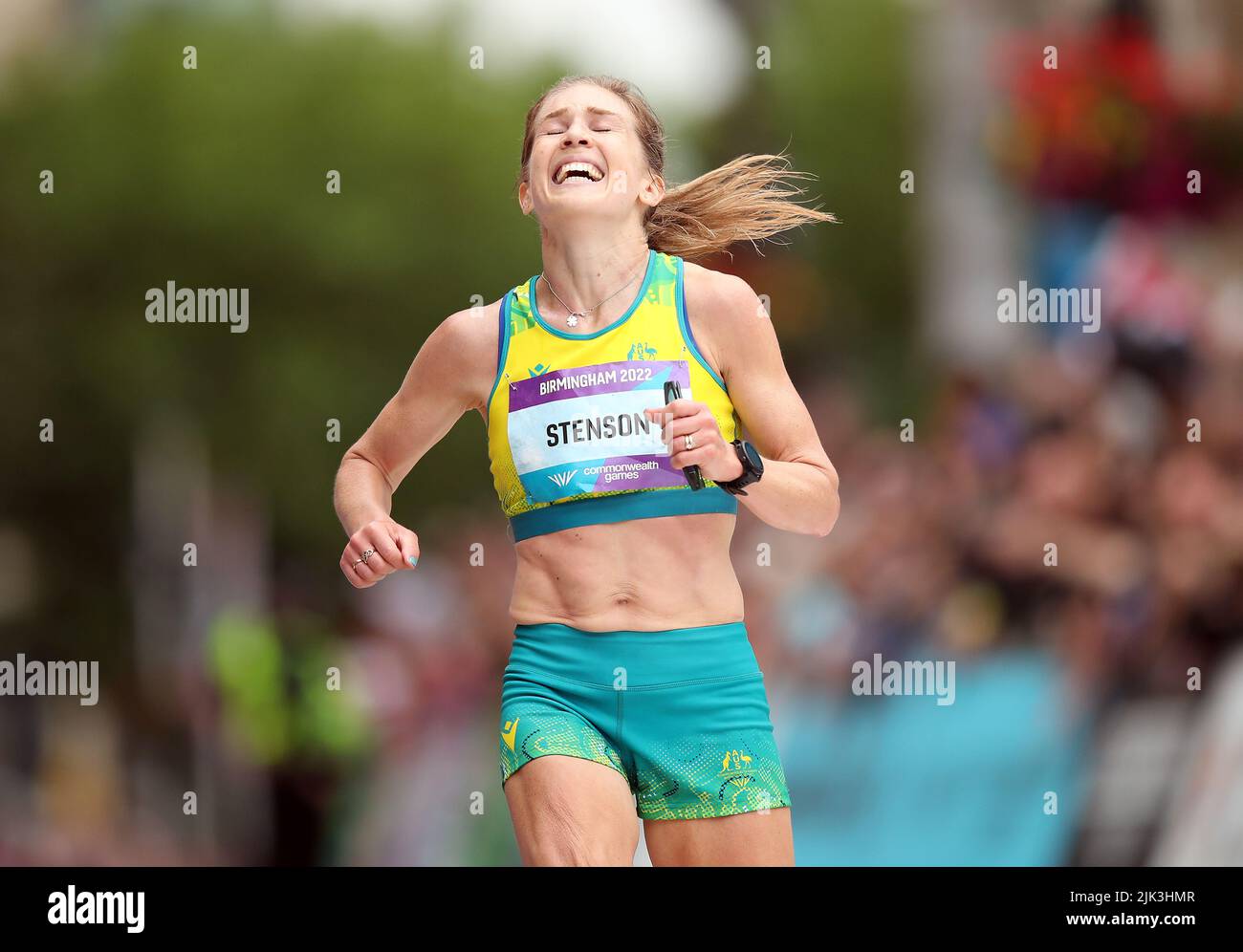 Australia’s Jessica Stenson crosses the line to win gold in the Women's ...