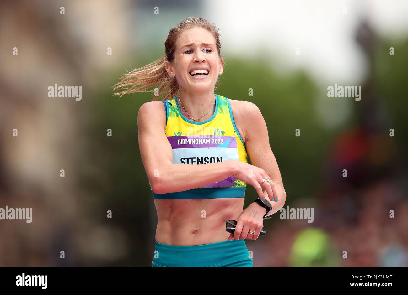 Australia’s Jessica Stenson crosses the line to win gold in the Women's ...